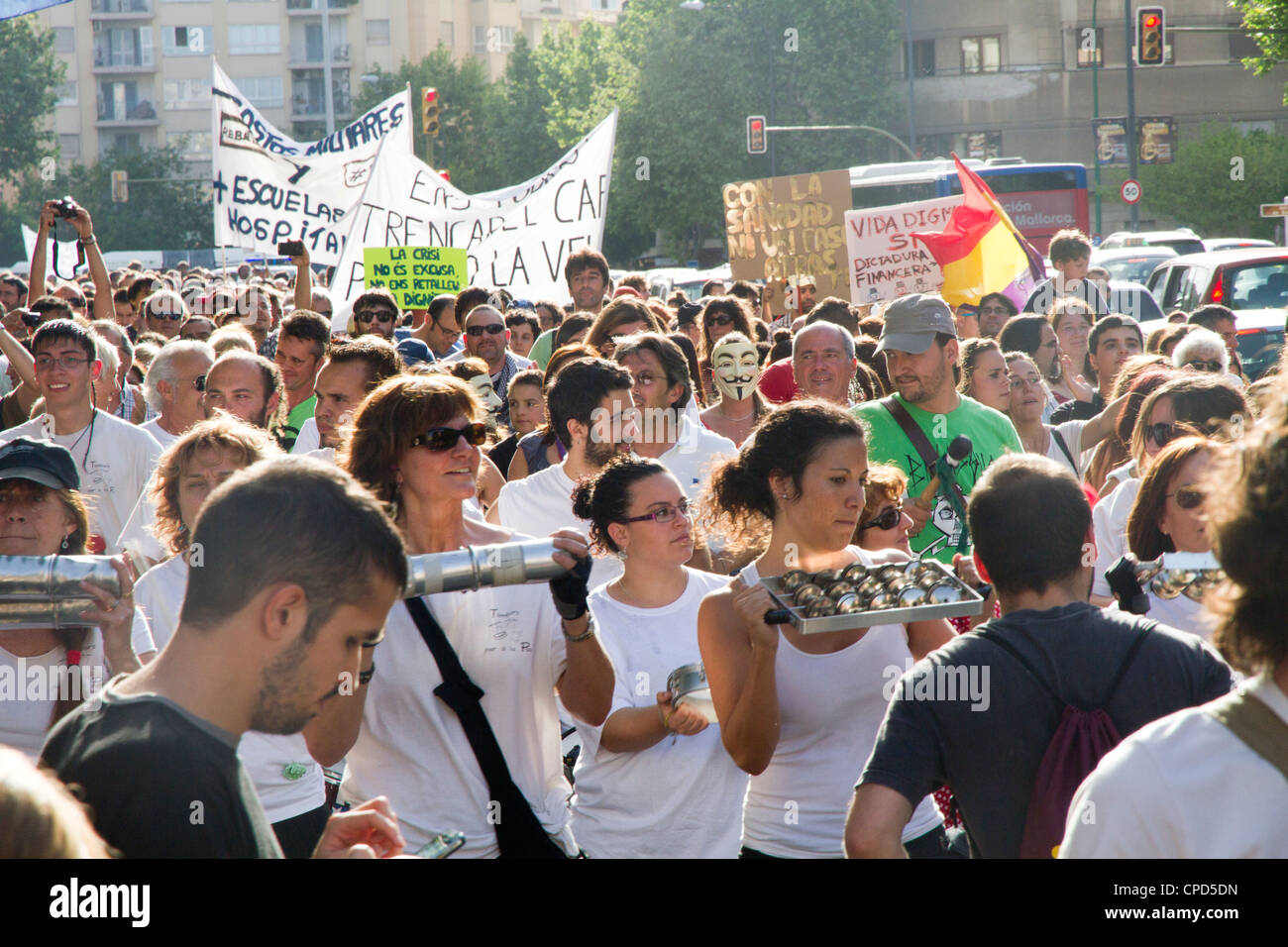 Protesters during 15th May protest under the social movement indignant ...