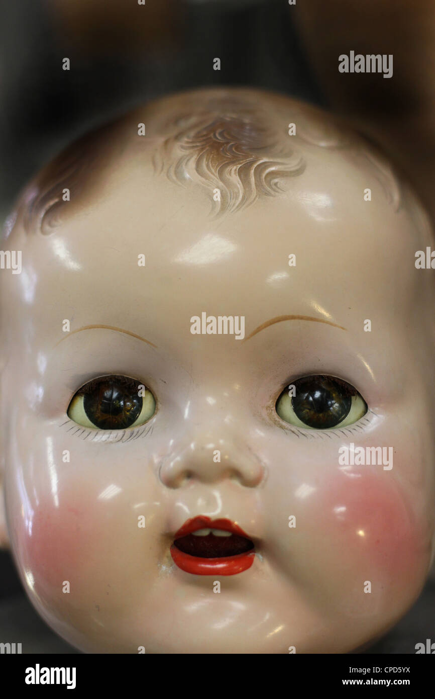 A close up of an antique doll face Stock Photo - Alamy