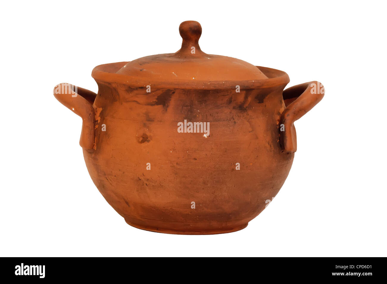 A clay pot isolated on white background, close-up Stock Photo - Alamy