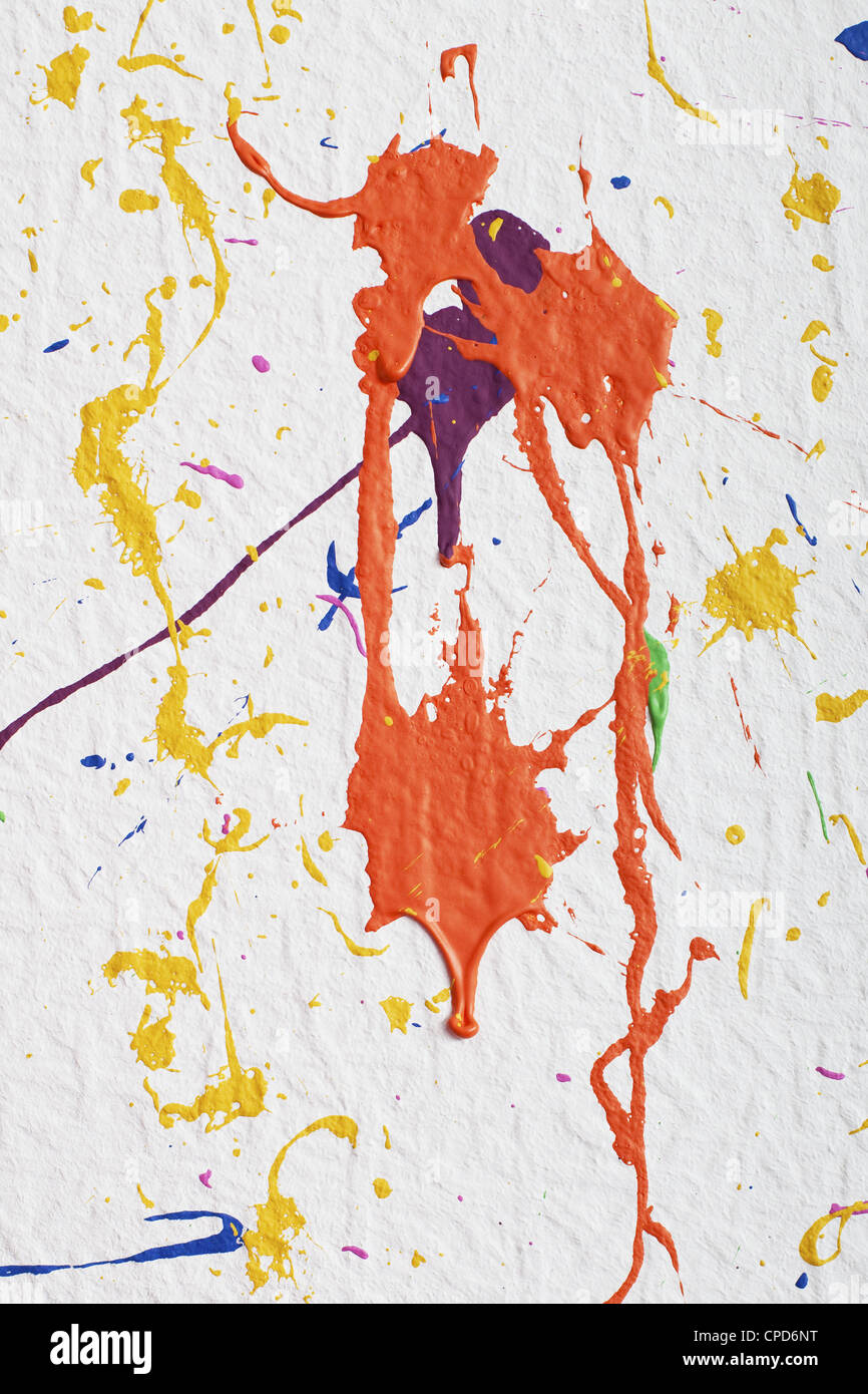 Paint splat yellow red hi-res stock photography and images - Alamy