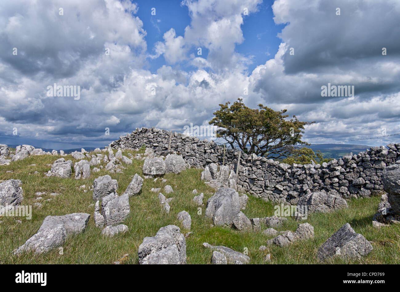 On the top of Farleton Knott Cumbria looking north west towards ...