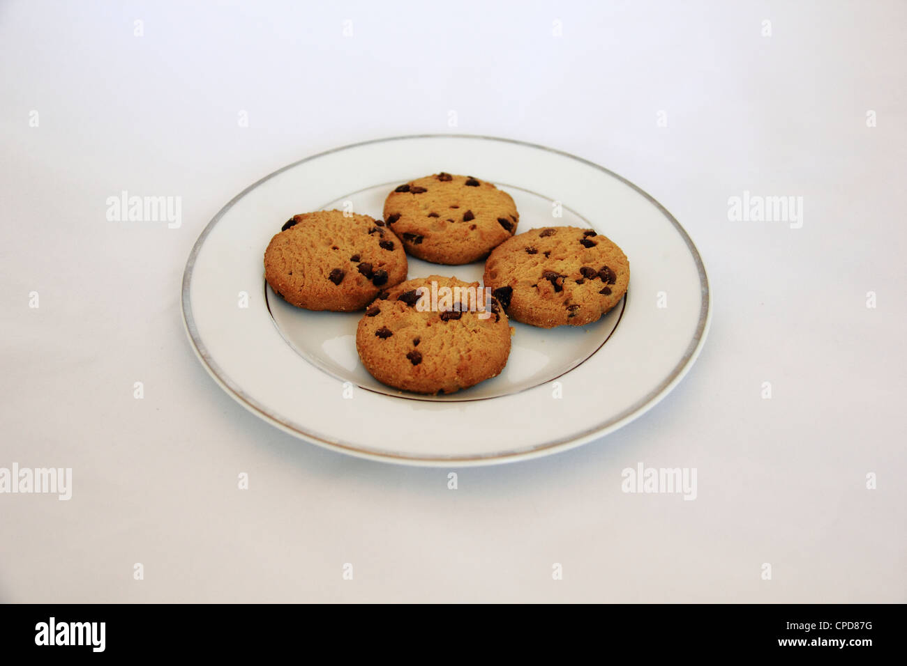 A plate of chocolate chip cookies Stock Photo - Alamy