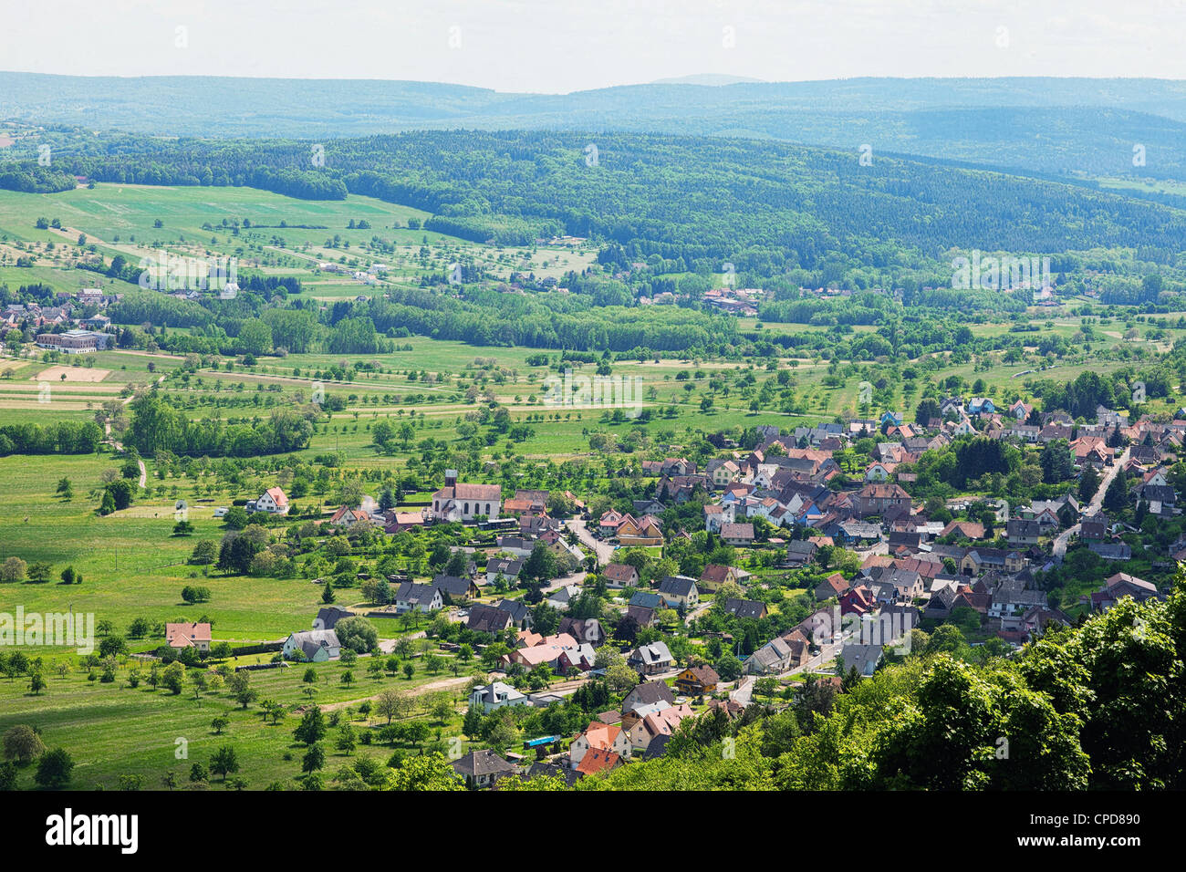 Village seen from above 02 Stock Photo - Alamy