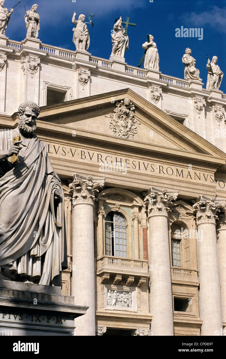 Saint Peter's Statue in Front of Saint Peter's Basilica. Vatican City ...