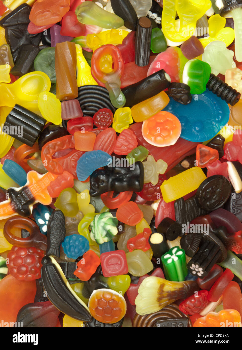 Assorted jelly and liquorice Stock Photo - Alamy