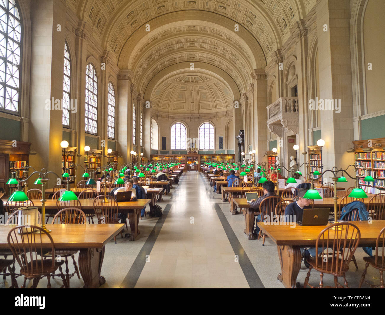 Reading in the Boston Public Library Stock Photo - Alamy