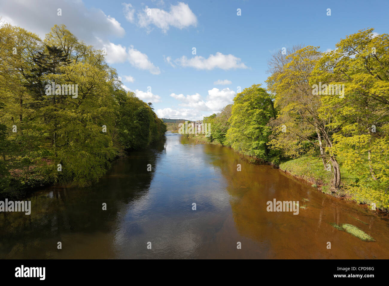 River Eden looking south up stream to Armathwaite Place at Armathwaite ...