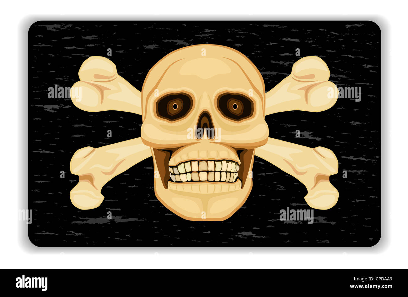 Warning sign - Danger of death. With human skull and crossed bones over ...