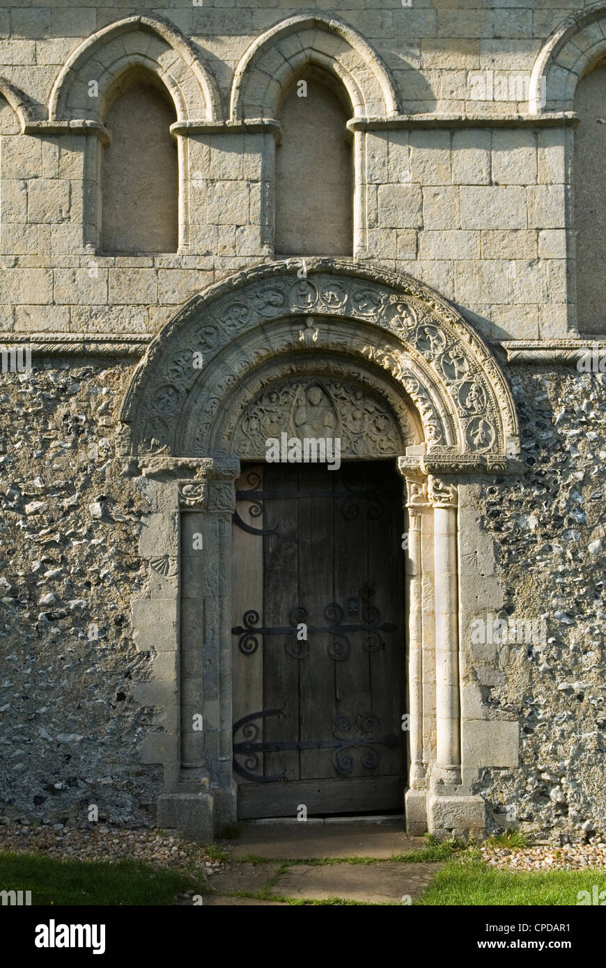 Barfrestone or Barfreston St Nicholas Church Kent uk. HOMER SYKES Stock ...