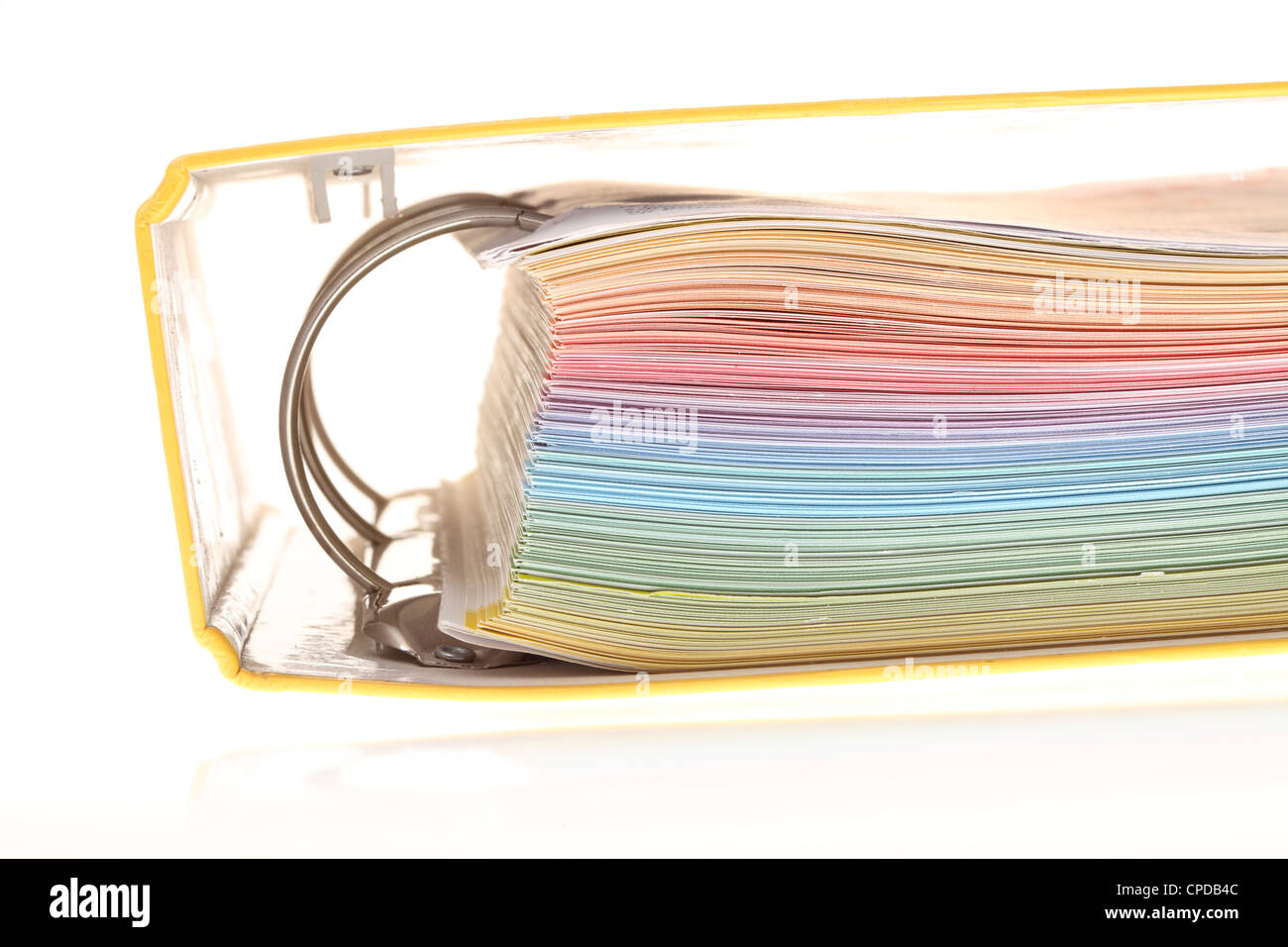 file folder with documents and papers isolated on white Stock Photo - Alamy