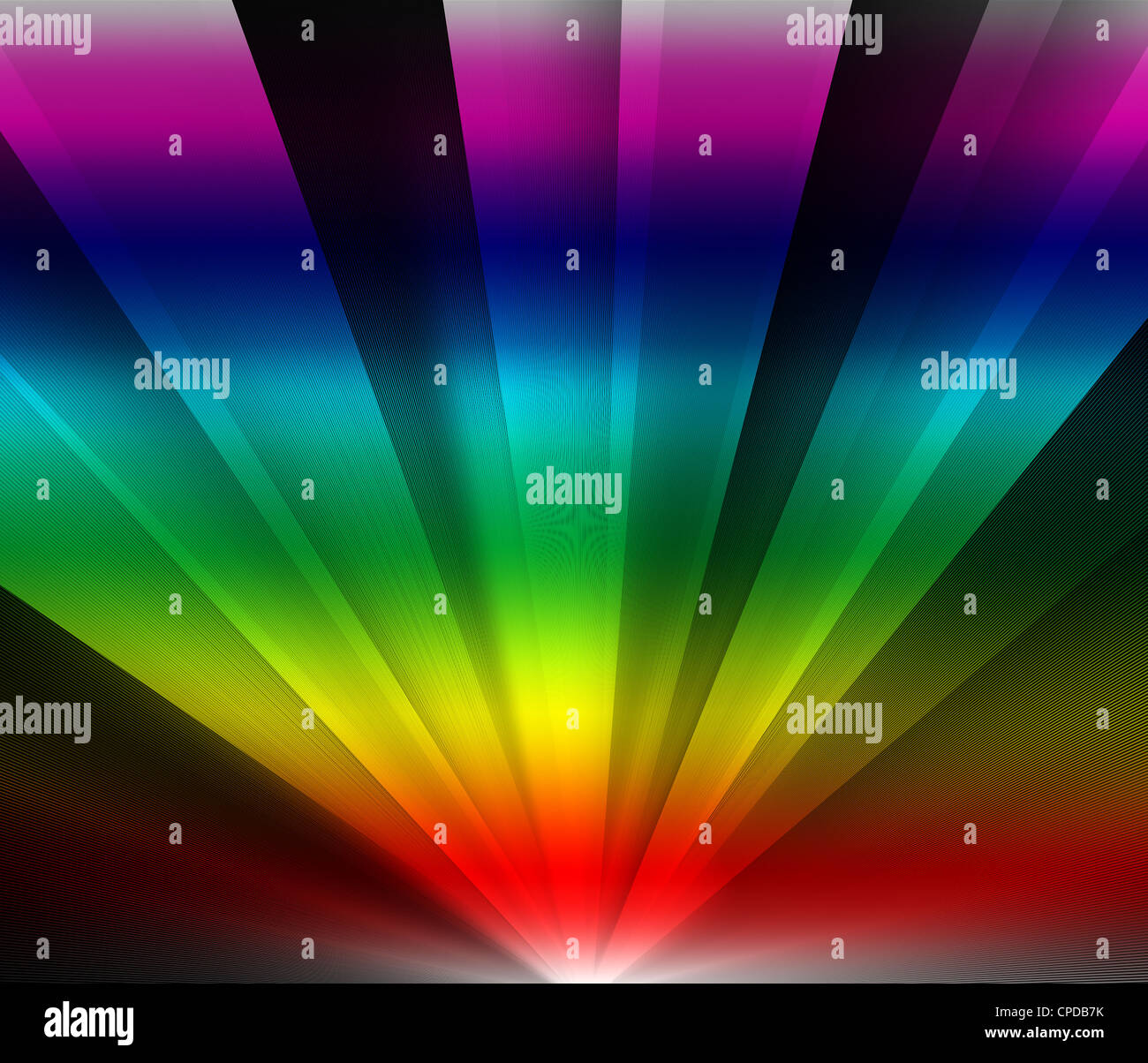 Rainbow colored rays of light Stock Photo - Alamy