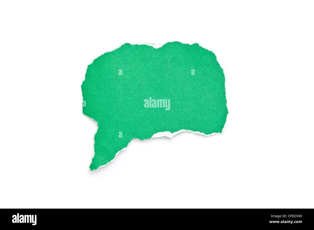 green paper tear bubble shape on dark background Stock Photo - Alamy