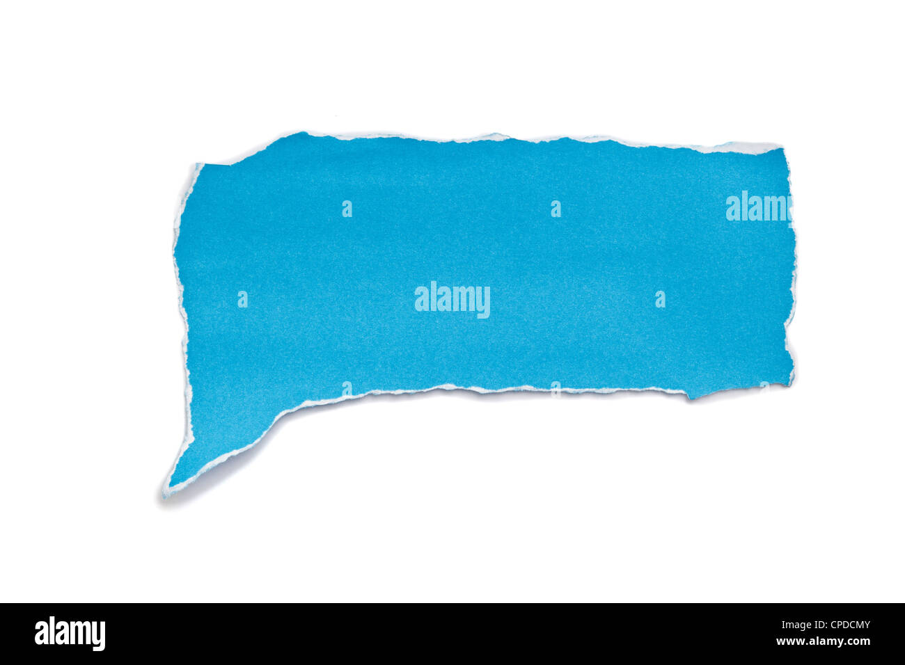 blue paper tear bubble shape on white background Stock Photo - Alamy