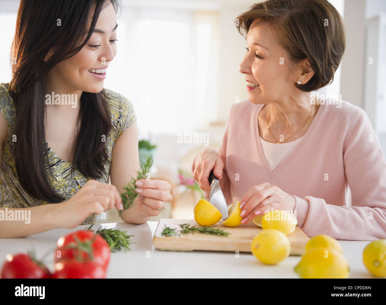 Japanese mother and daughter cooking together Stock Photo - Alamy