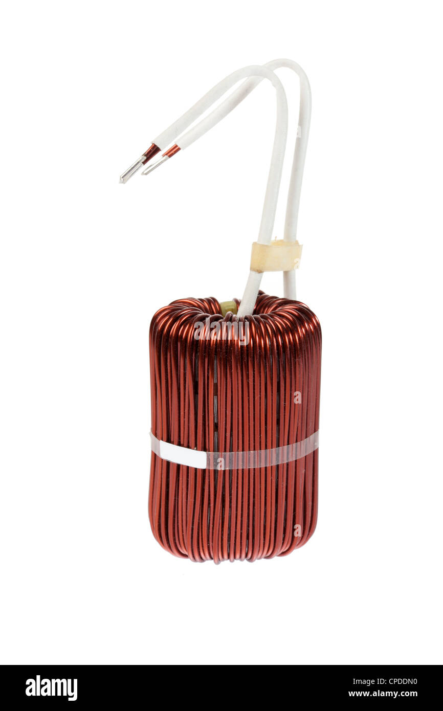 Close up of a large power inductor on a white background Stock Photo ...