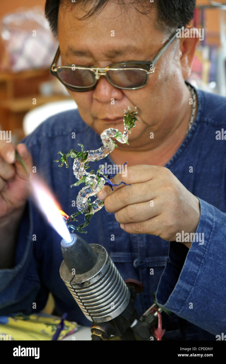 Man blowing glass Stock Photo - Alamy