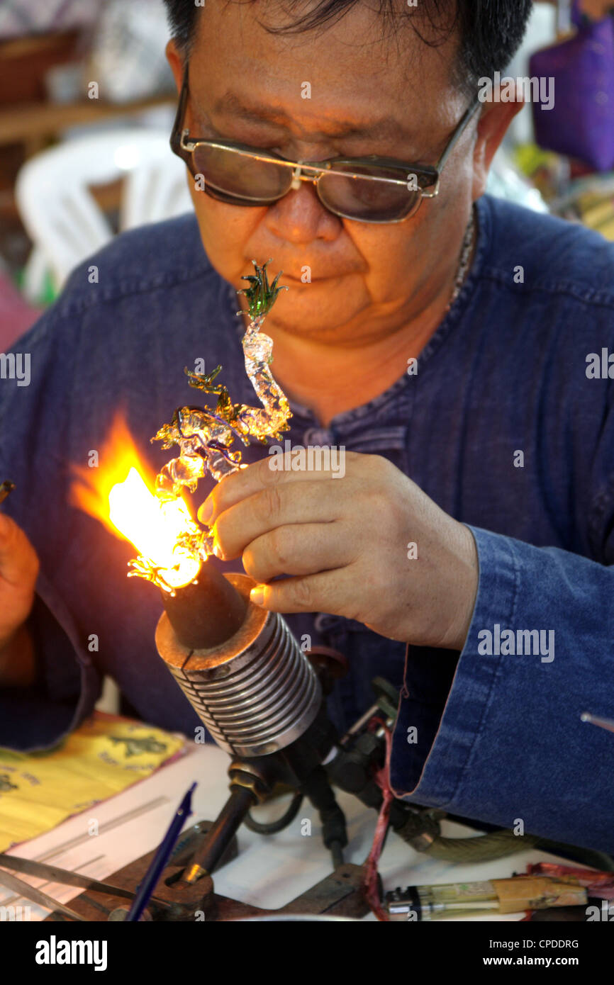 Man blowing glass Stock Photo - Alamy