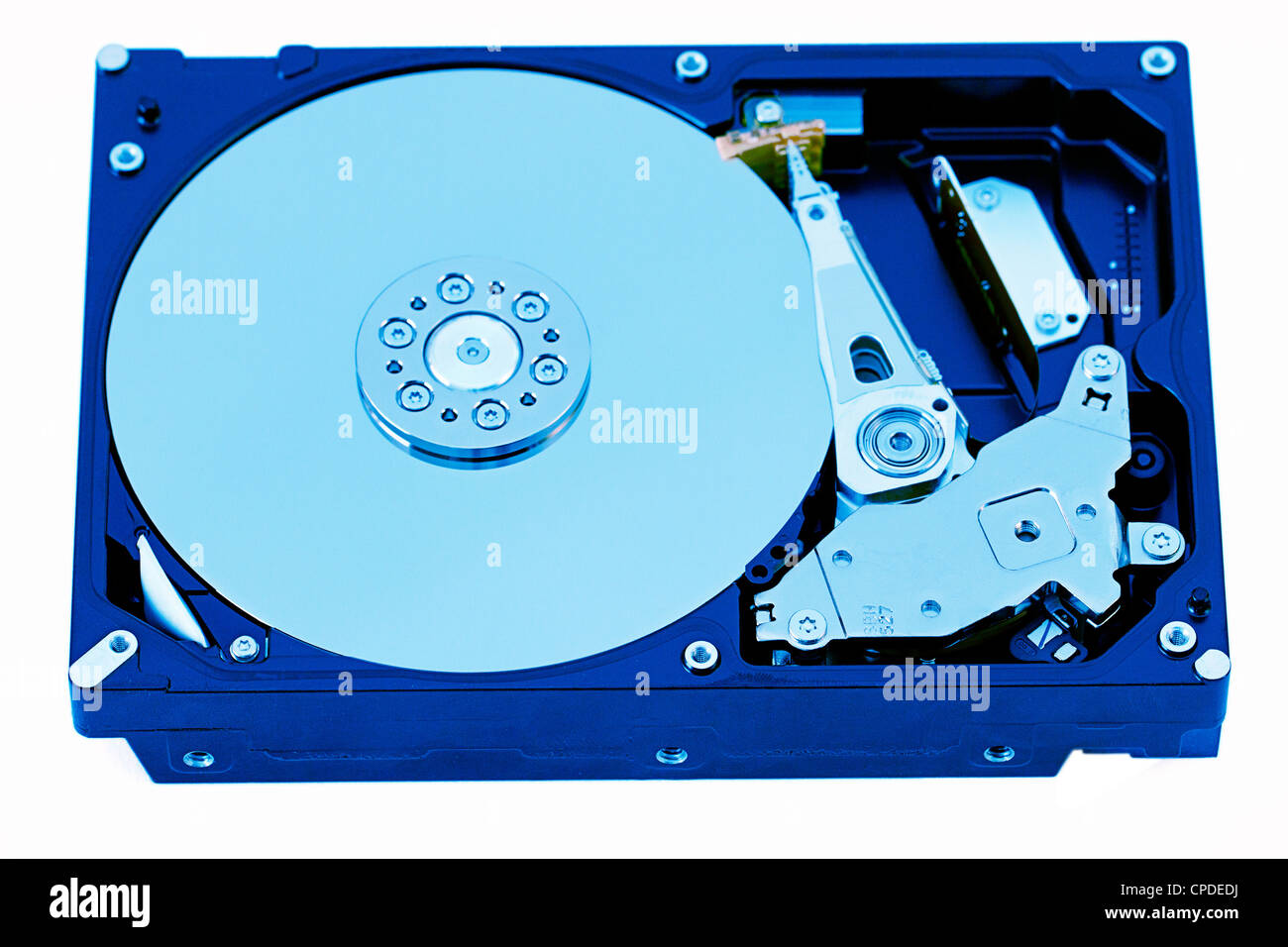 Blue hard disk drive Stock Photo - Alamy
