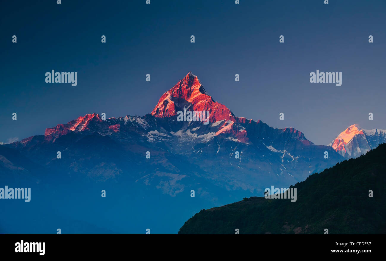 Machapuchare (Machhapuchhre) (Fish Tail) mountain, in the Annapurna ...