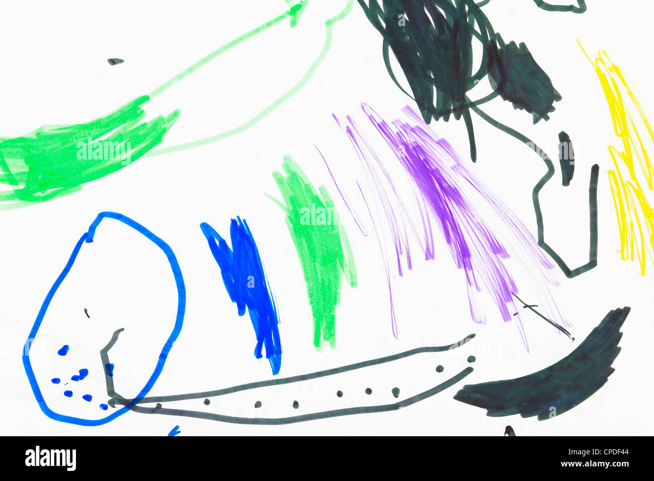 Felt pen drawing of children drawn with much contrast Stock Photo - Alamy