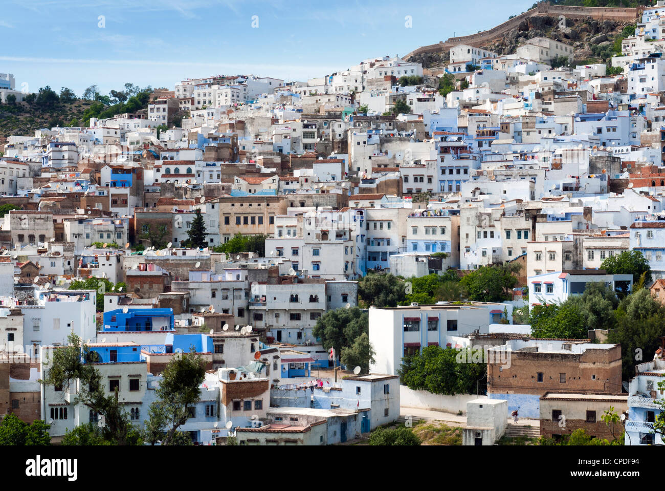 View of the city, Chefchaouen (Chaouen), Tangeri-Tetouan Region, Rif ...