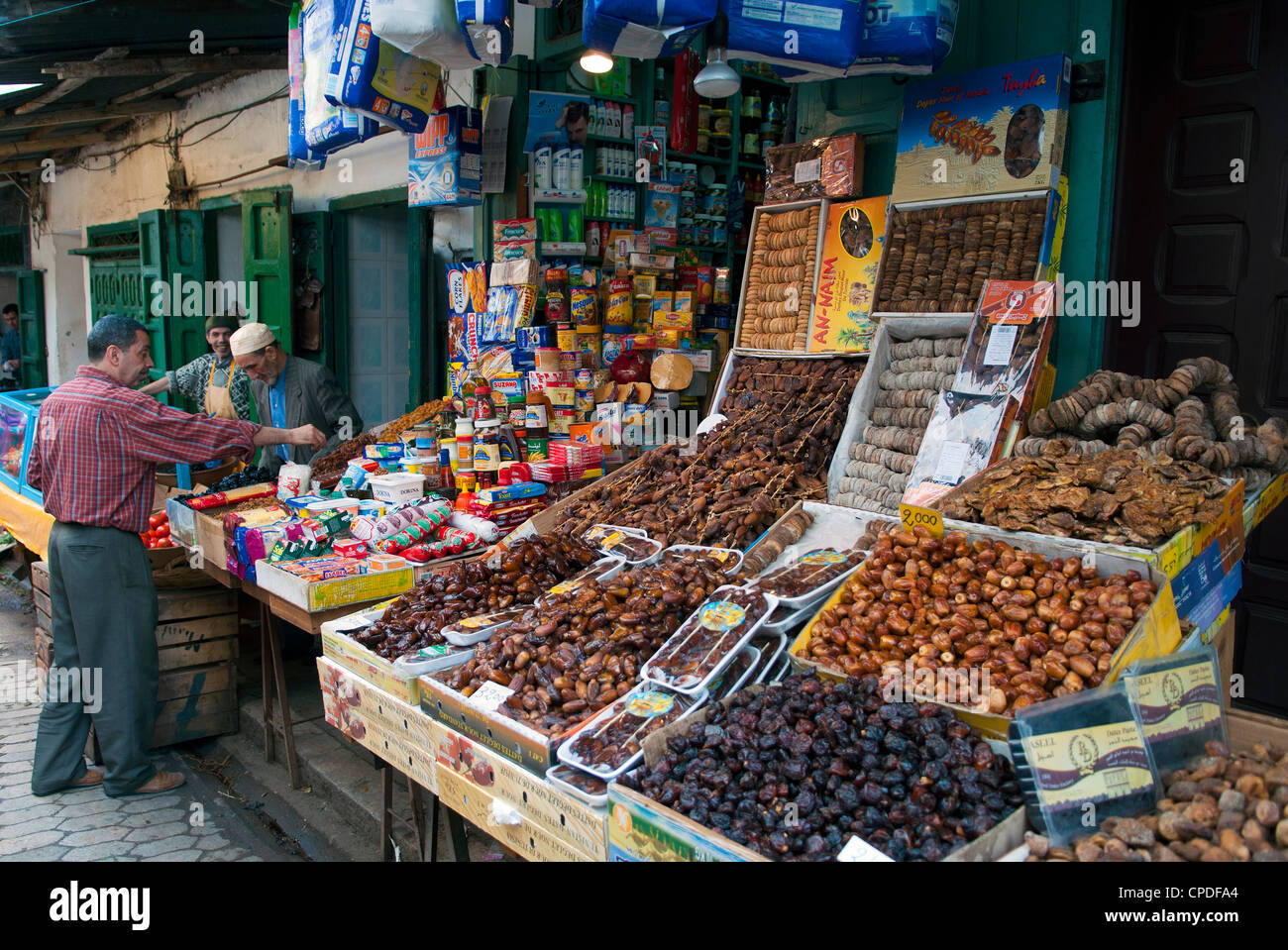 Dried fruit seller, street market, Medina, Tetouan, UNESCO World ...
