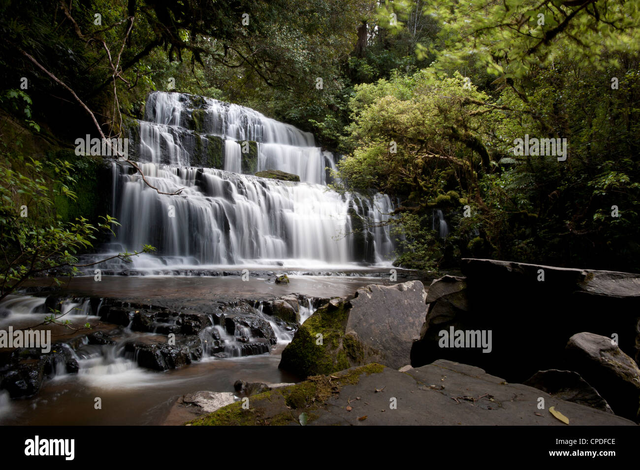 Purakaunui Falls, Southland, South Island, New Zealand, Pacific Stock ...