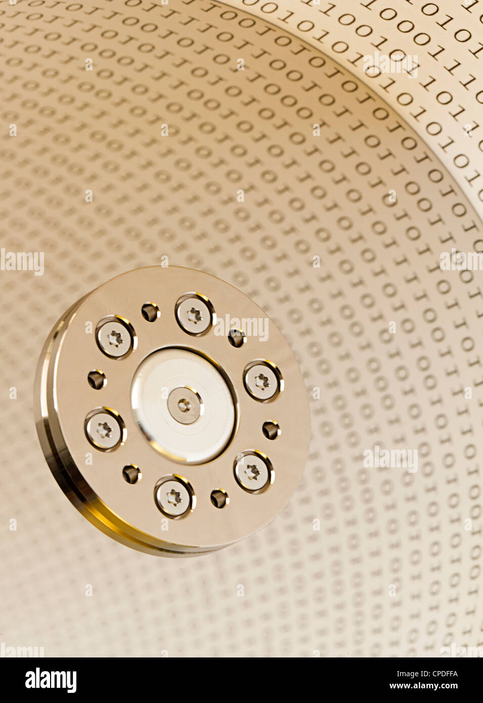 Computer hard drive HDD data on a platter Stock Photo - Alamy