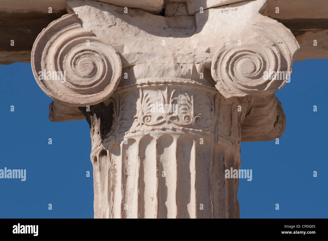 Detail of pillar on the Erechtheion at the Acropolis, UNESCO World ...