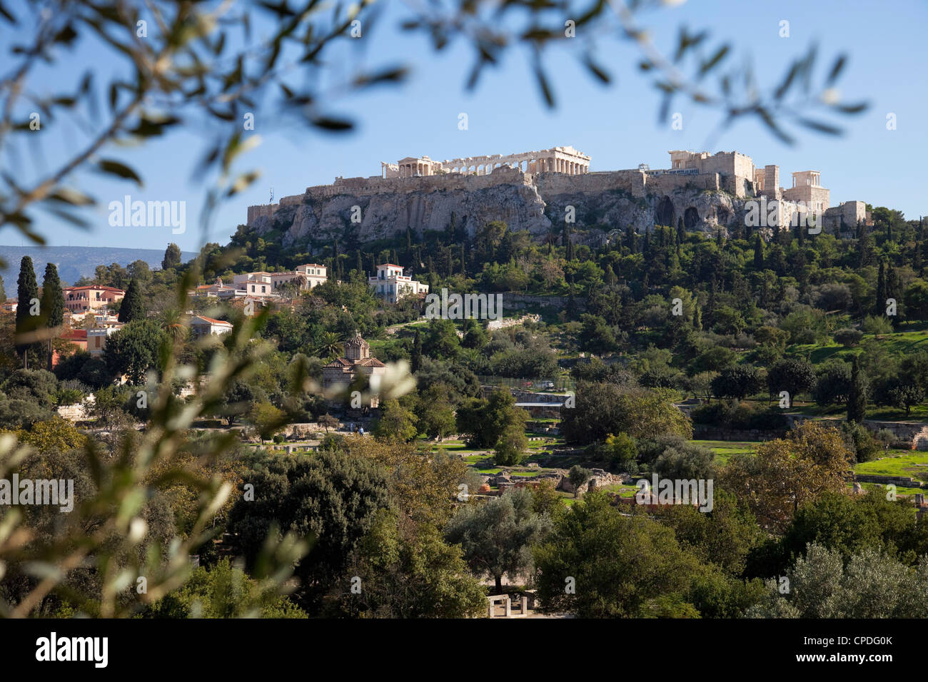The Acropolis from Ancient Agora, UNESCO World Heritage Site, Athens, Greece, Europe Stock Photo ...