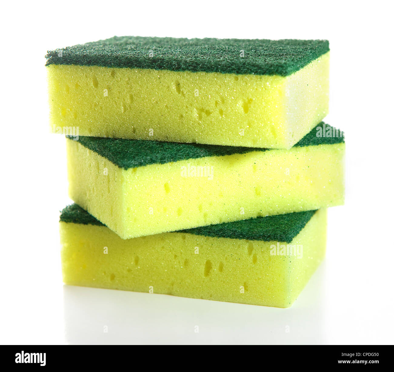 Cleaning sponge on the white background Stock Photo - Alamy