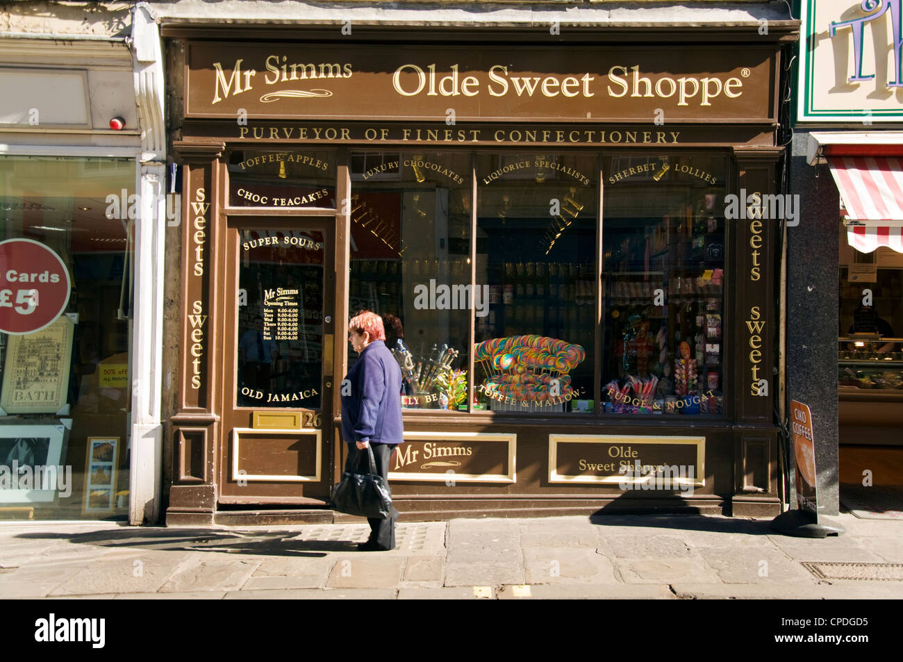 Mr Simms Olde Sweet Shoppe, Westgate Street, Bath Stock Photo - Alamy
