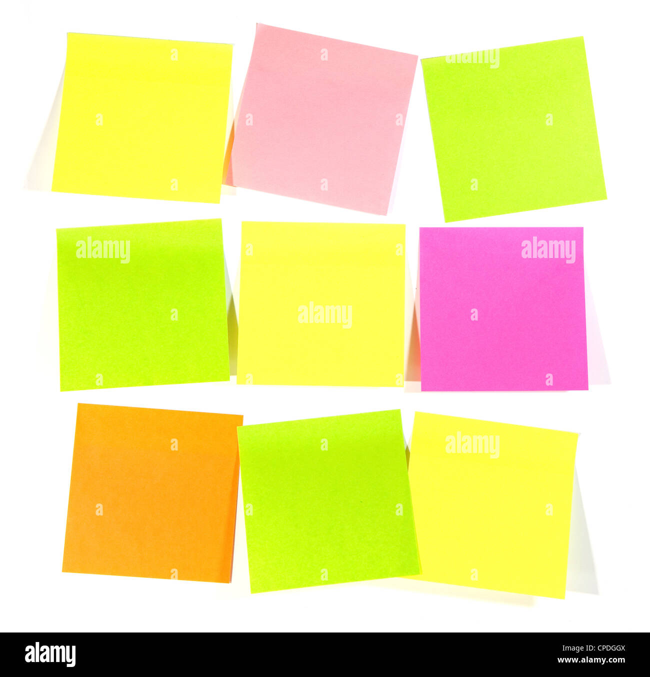 Postit for reminder note on the white background Stock Photo - Alamy