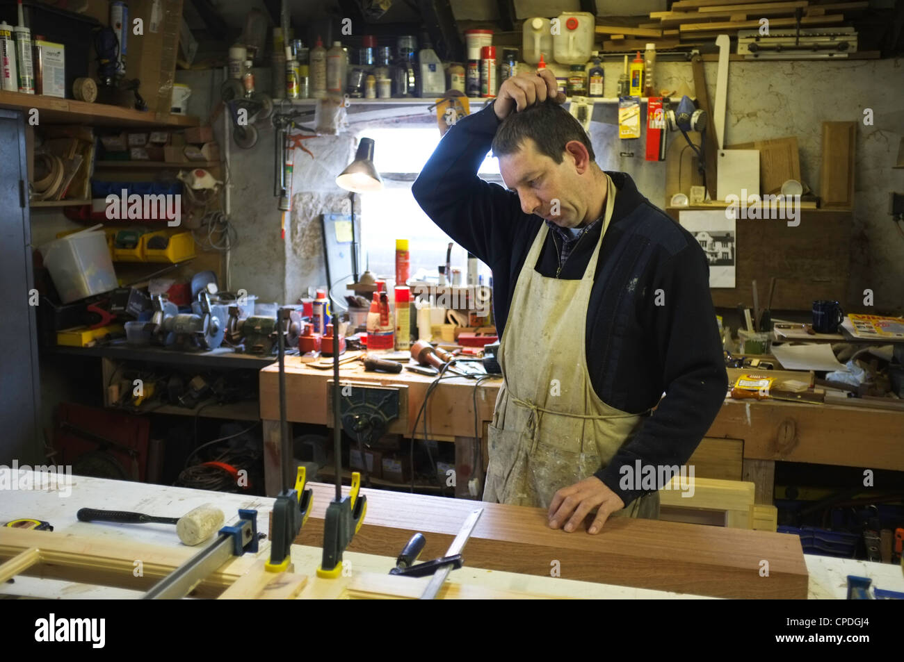 Carpenter tries hi-res stock photography and images - Alamy