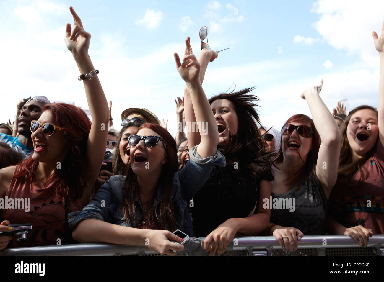 Crowd In Front Row Screaming High Resolution Stock Photography and ...