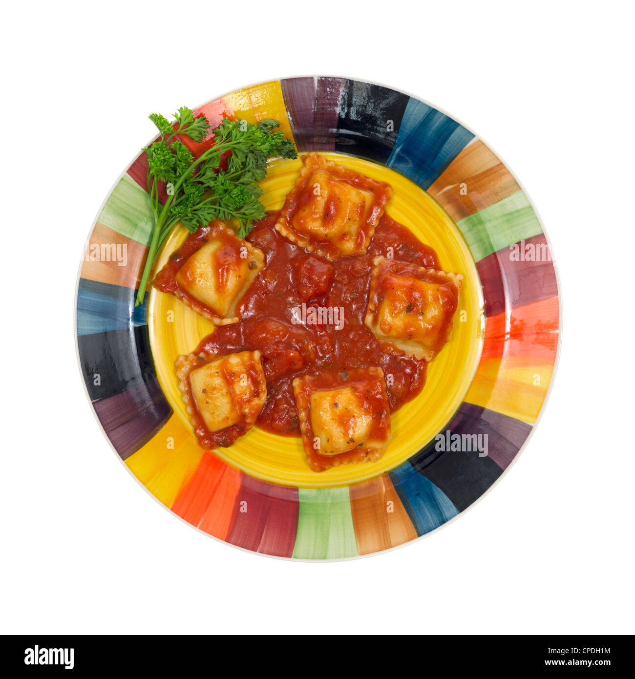 Cheese ravioli on plate Stock Photo - Alamy