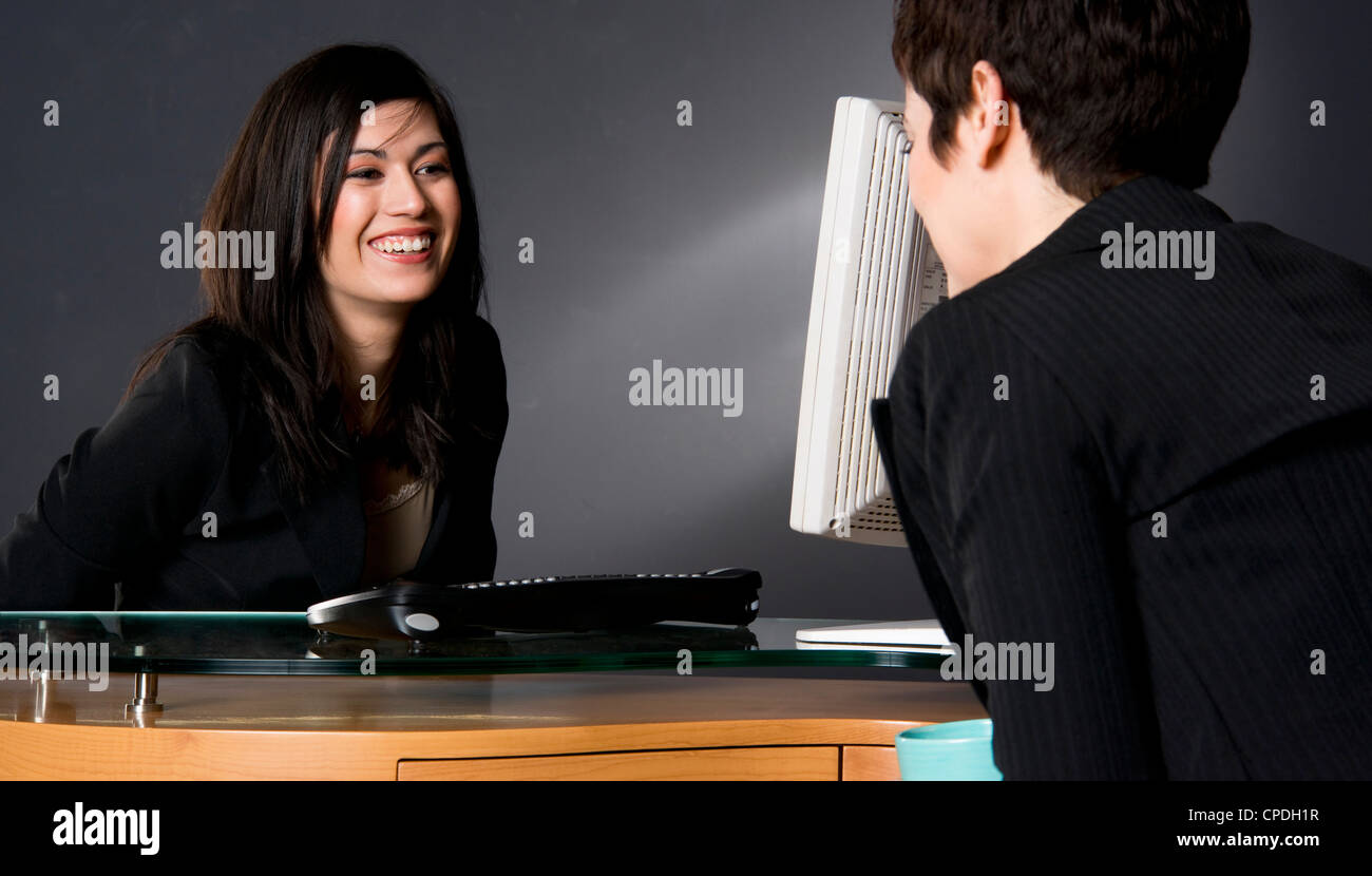 Two women in an interview Stock Photo - Alamy