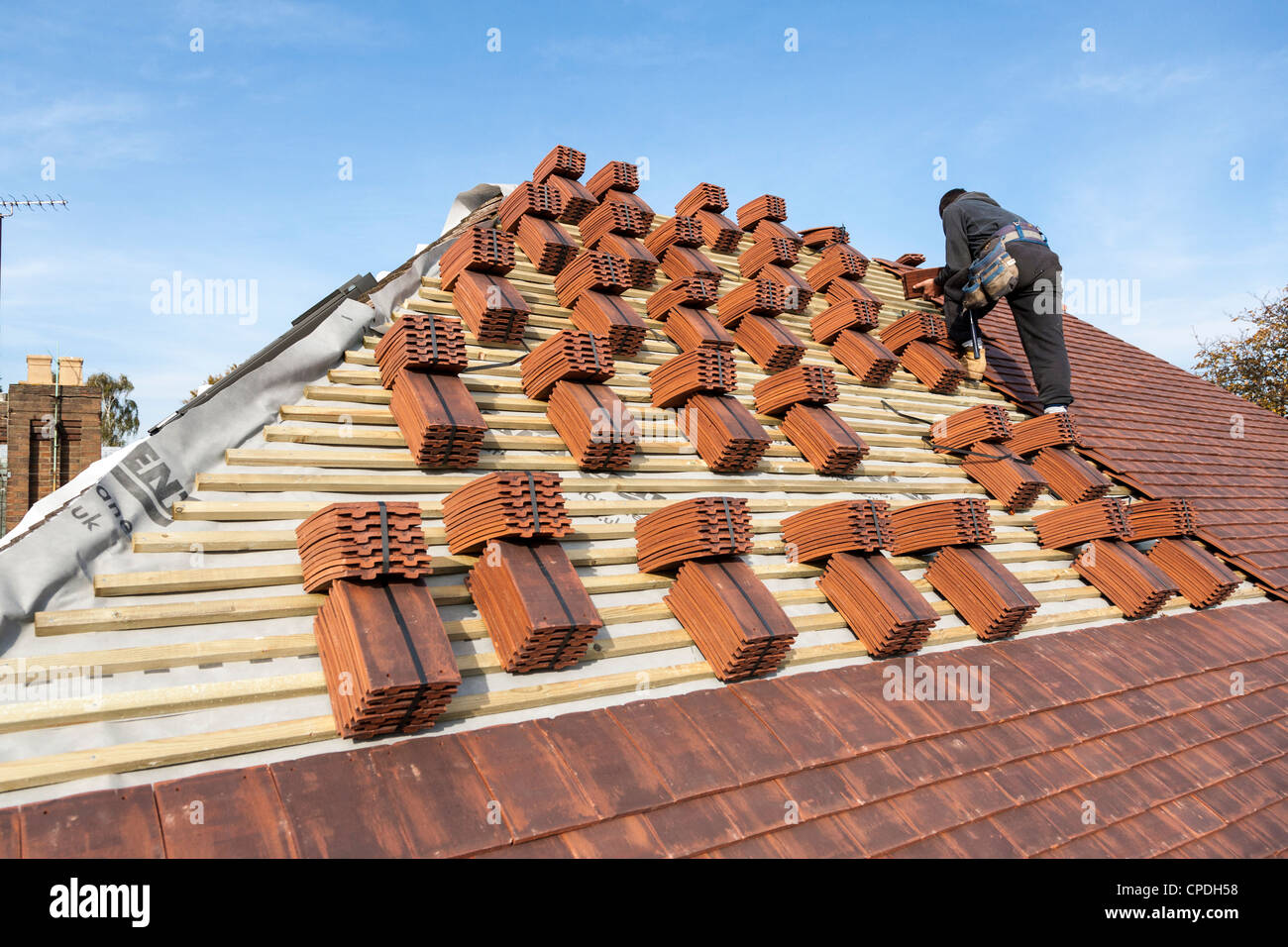 Replacing Roofing Tiles High Resolution Stock Photography and Images ...