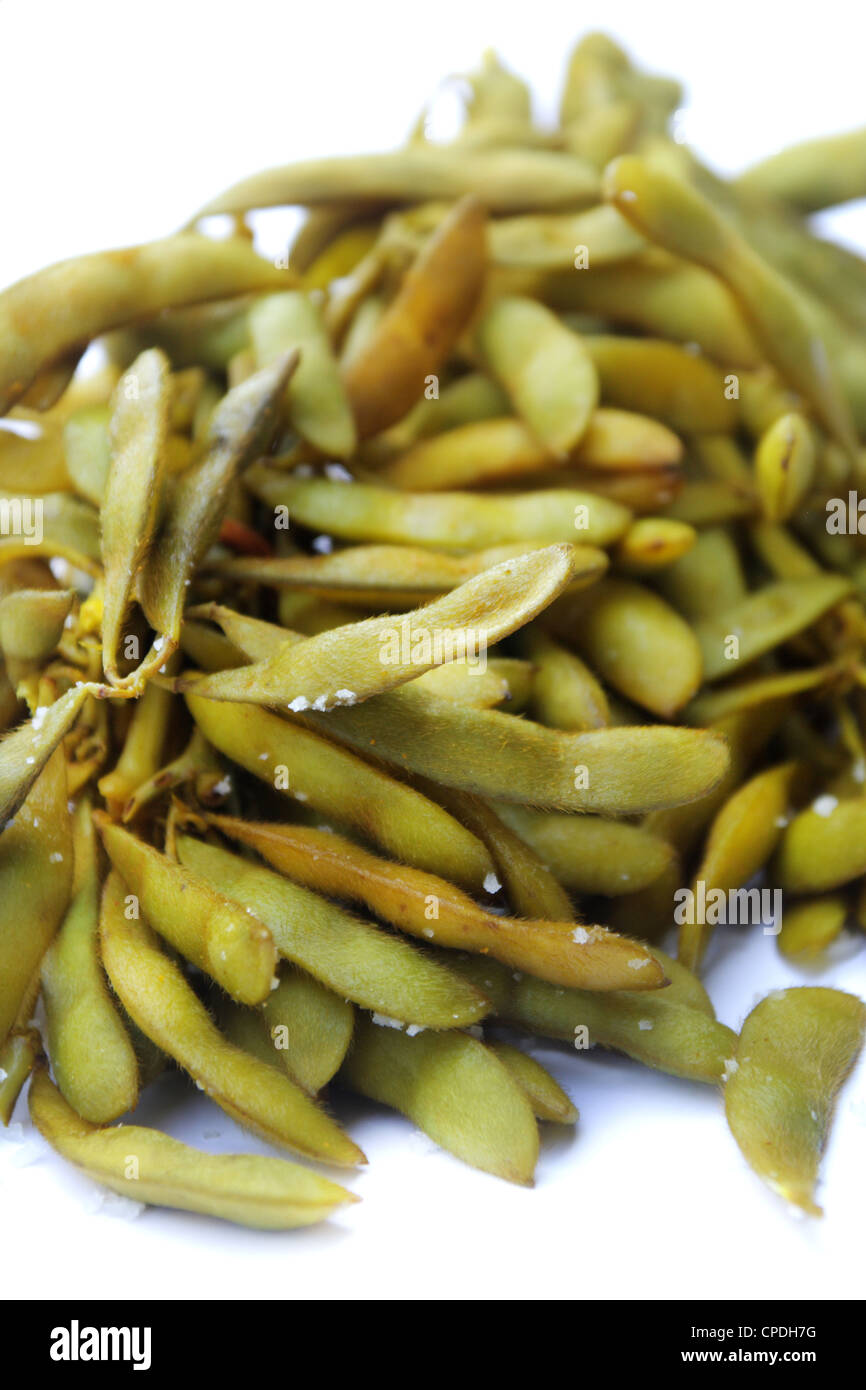 Japanese bean on white background Stock Photo - Alamy