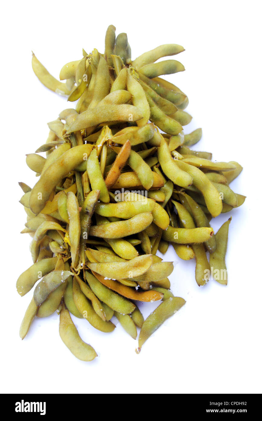 Japanese bean on white background Stock Photo - Alamy