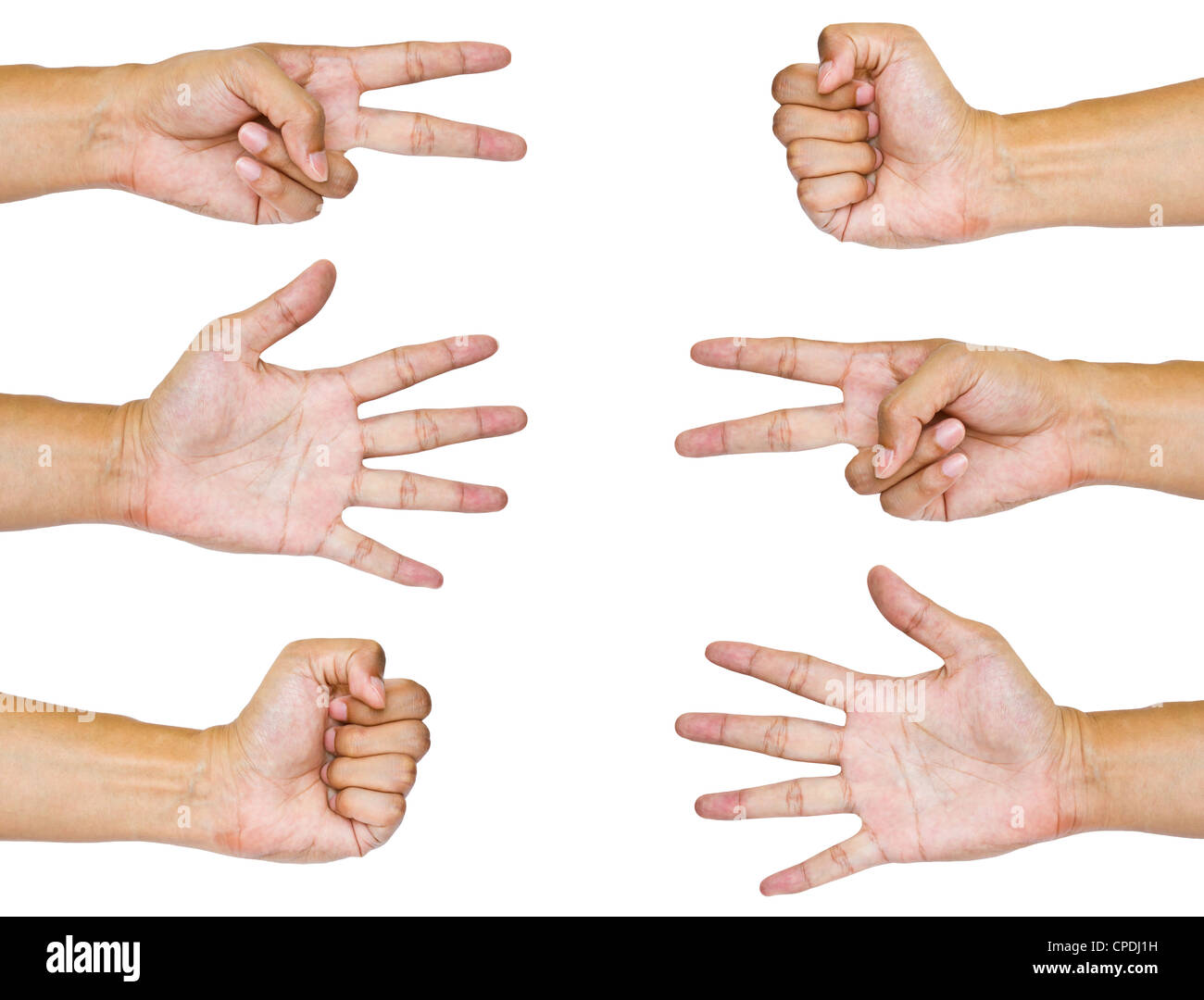 Paper scissors stone isolated on white background Stock Photo - Alamy