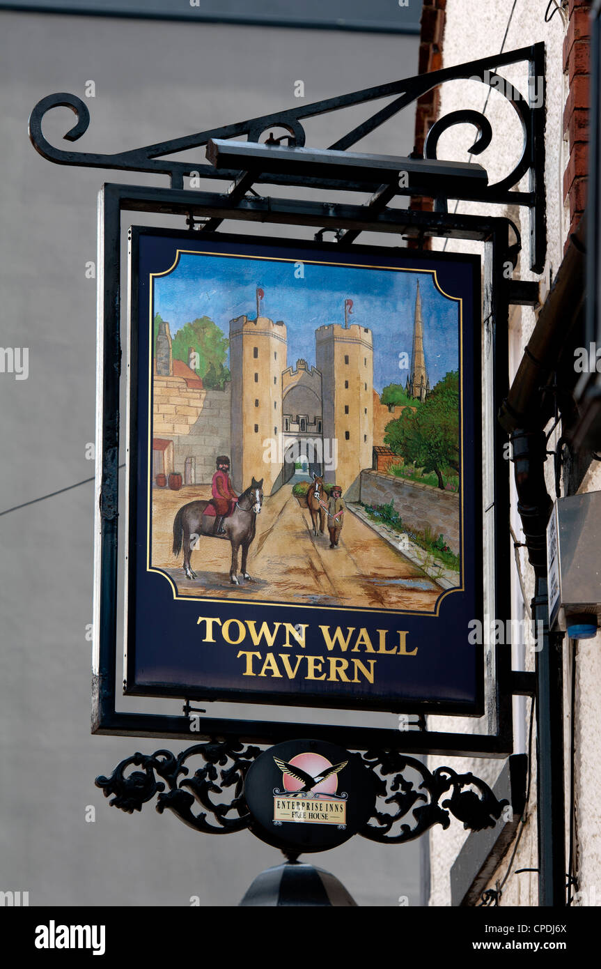 Town Wall Tavern pub sign, Coventry, UK Stock Photo - Alamy