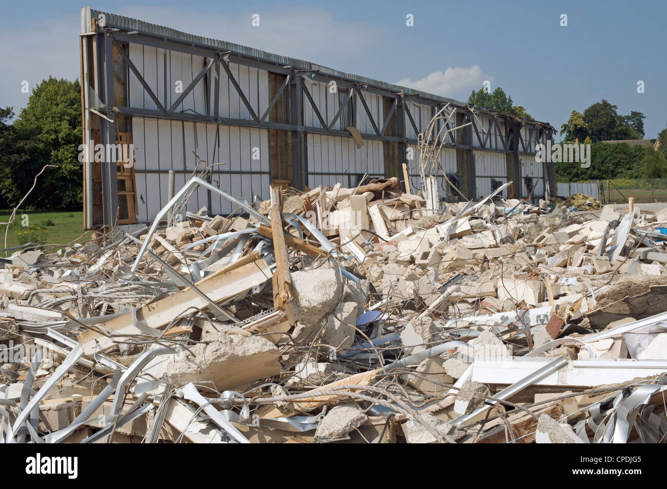Former factory under demolition, Melton, Suffolk, UK Stock Photo - Alamy