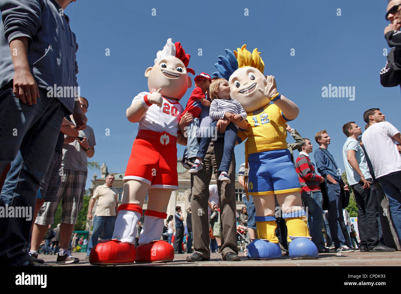 Slavek and Slavko, mascots of EURO 2012 in Krakow, Poland, May 9, 2012 ...