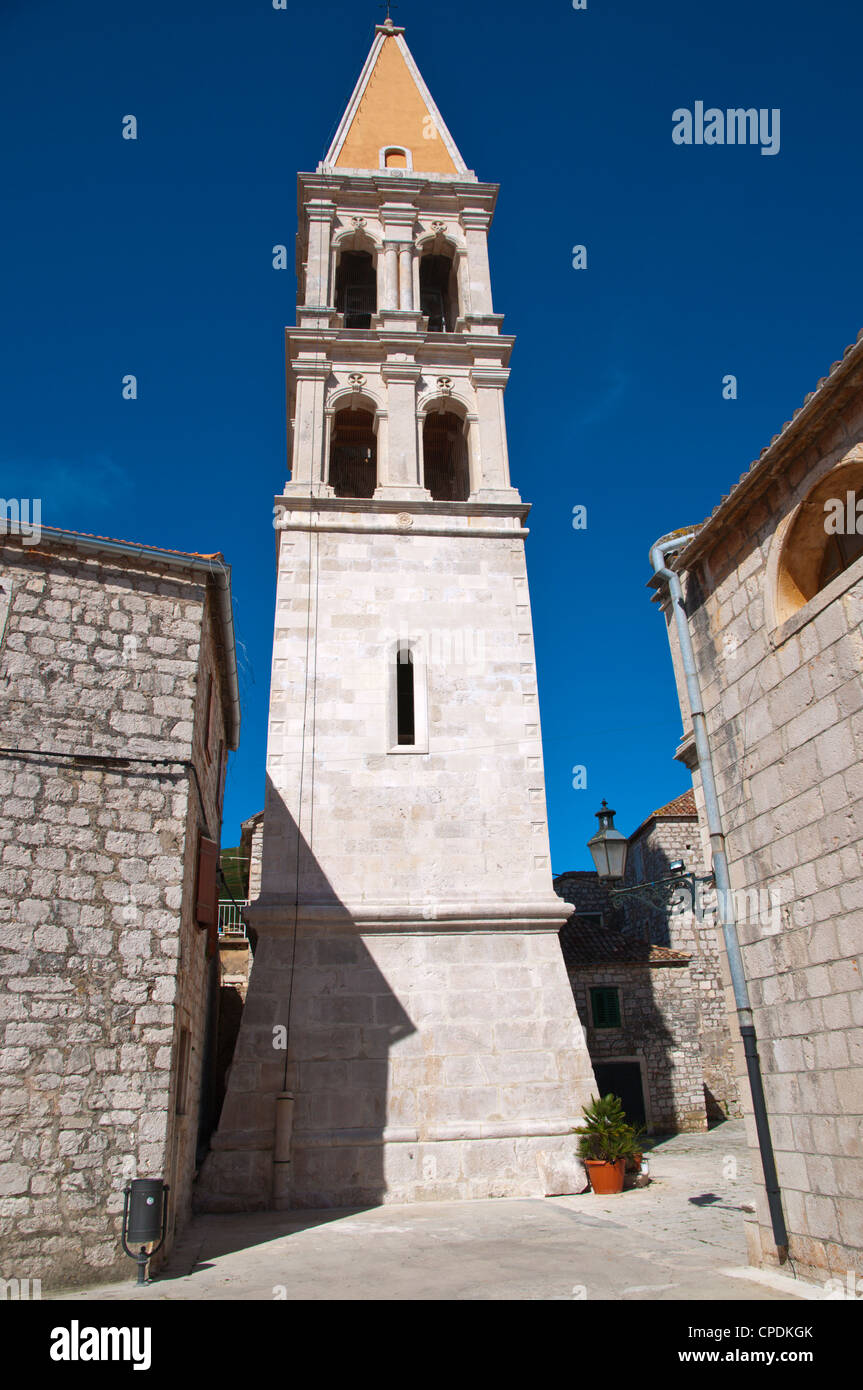 St Stephens church belltower old town Stari Grad Hvar island Croatia ...