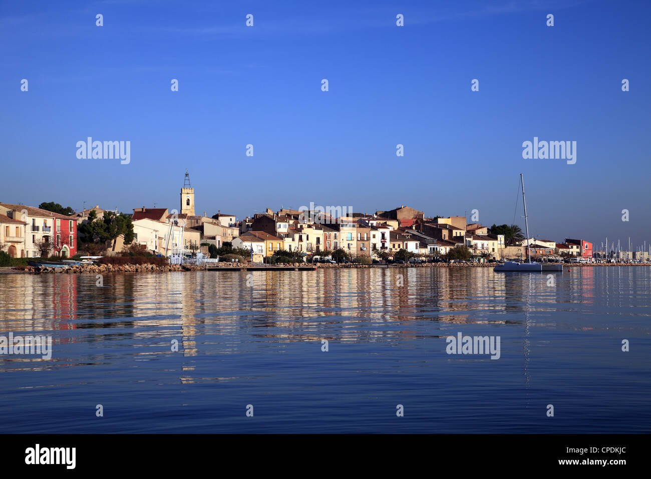 Village of Bouzigues, Pond of Thau, Languedoc Roussillon, Herault ...