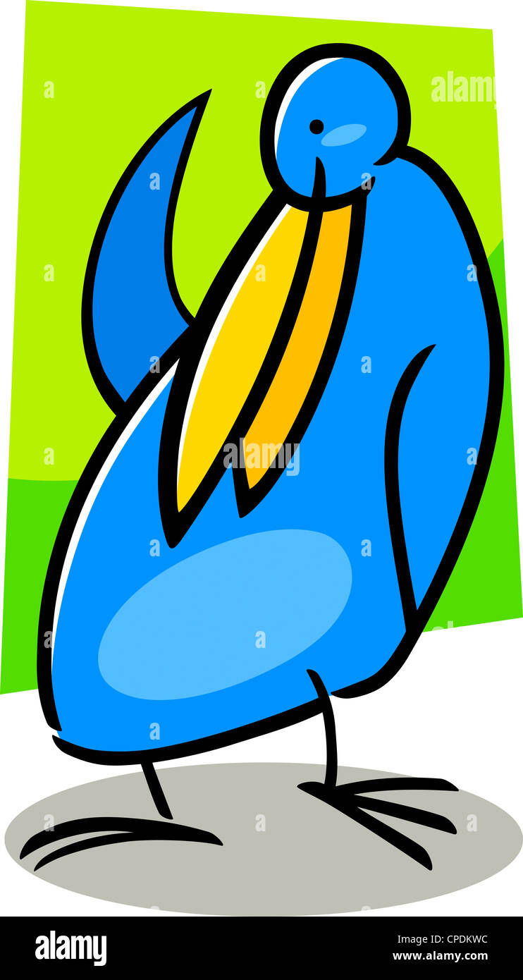 cartoon doodle illustration of cute blue bird Stock Photo - Alamy
