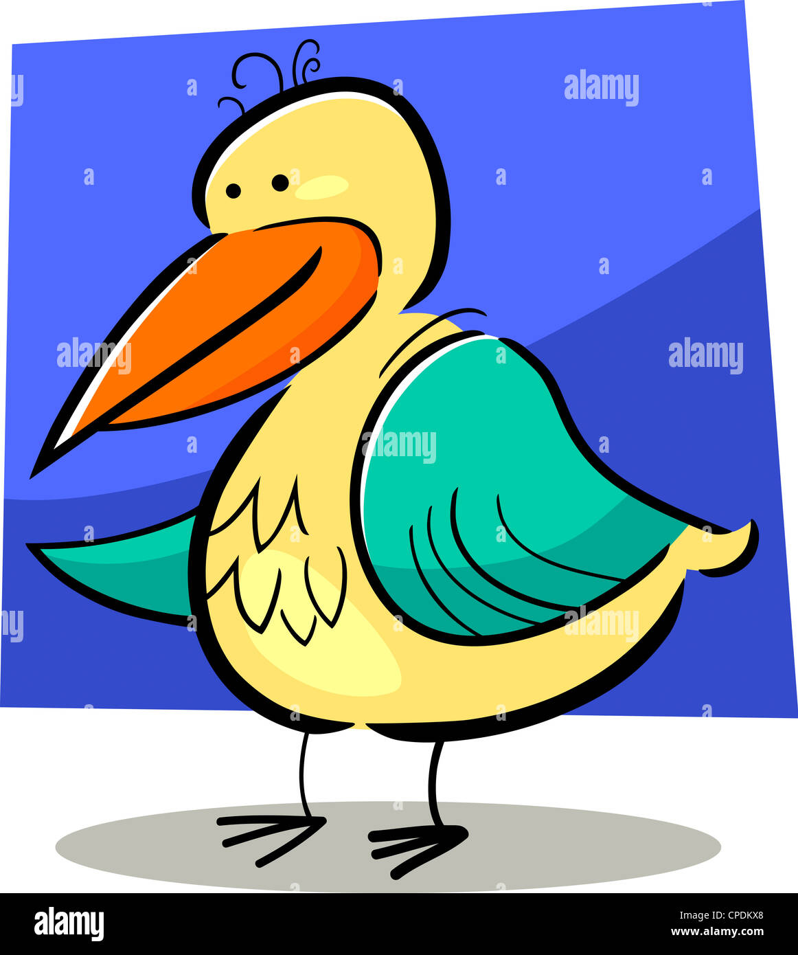 cartoon doodle illustration of cute colorful bird Stock Photo - Alamy
