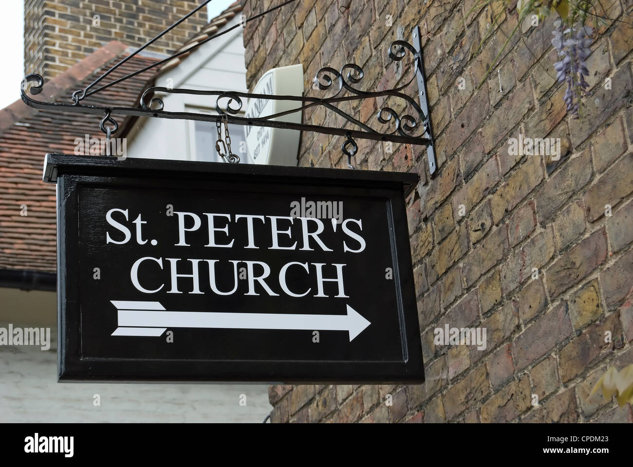 sign for st peter's church, petersham surrey, england Stock Photo - Alamy