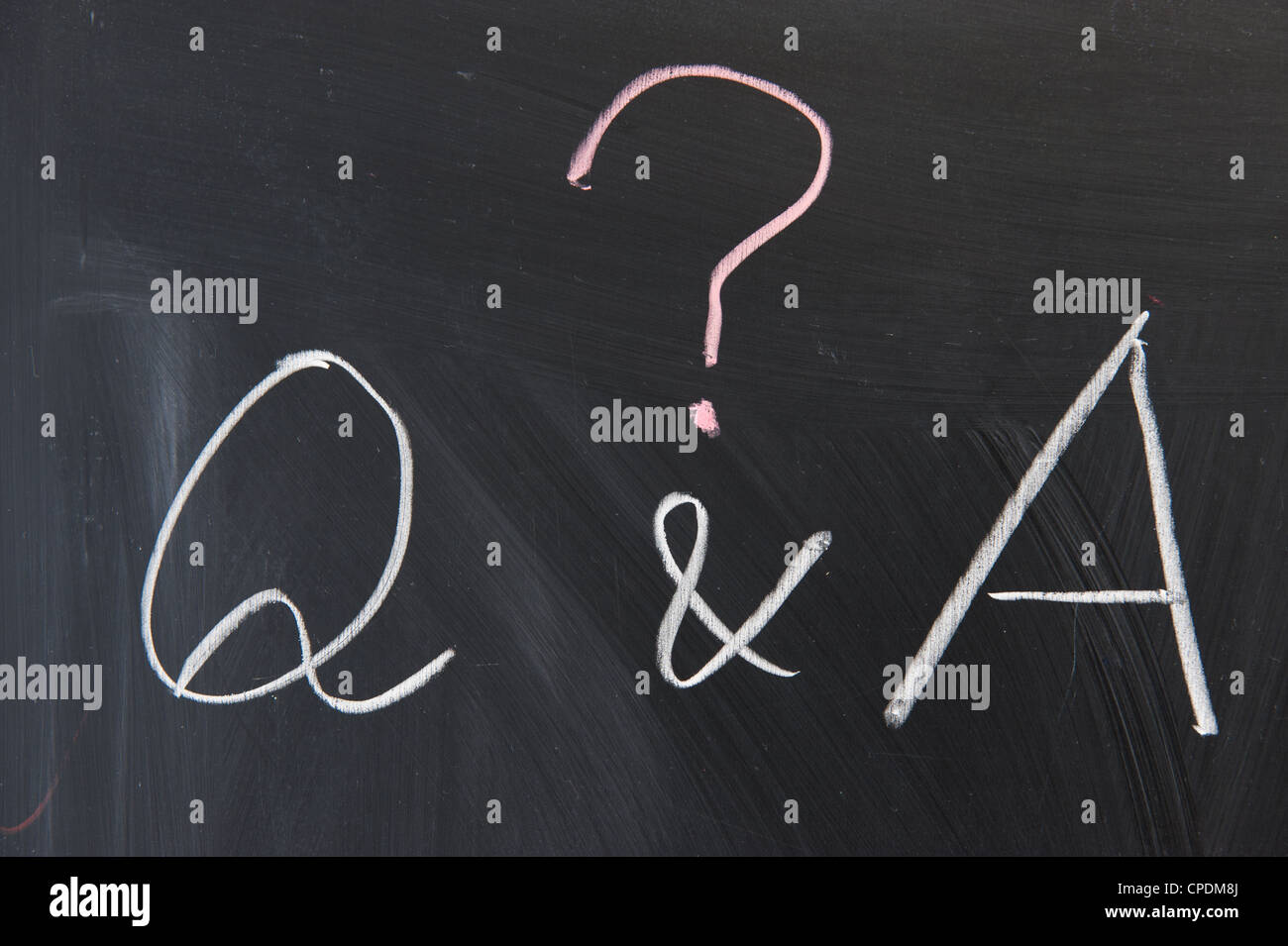 Chalkboard writing - Question and Answer Stock Photo - Alamy